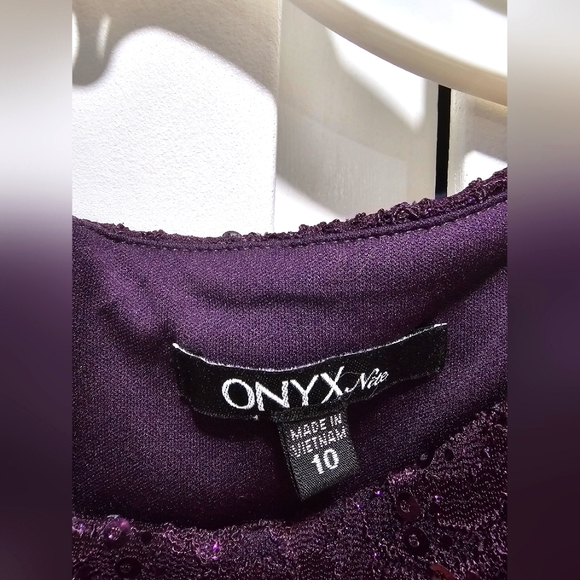 Onyx Nite | Dresses | Nwt Onyx Nite Glitter And Sequin Lace Dress ...